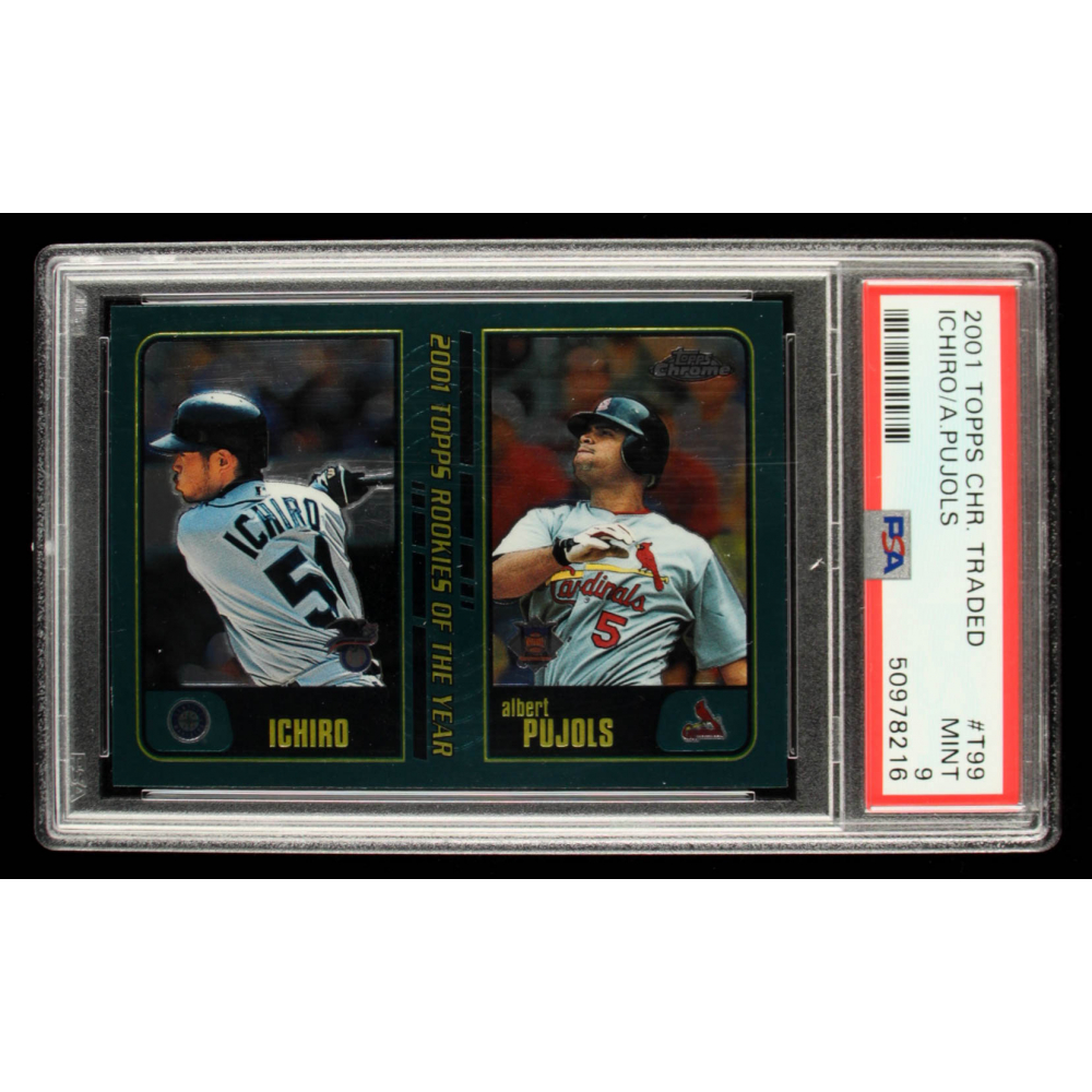 Ichiro Suzuki / Albert Pujols 2001 Topps Chrome Traded #T99 ROY (PSA 9 ...