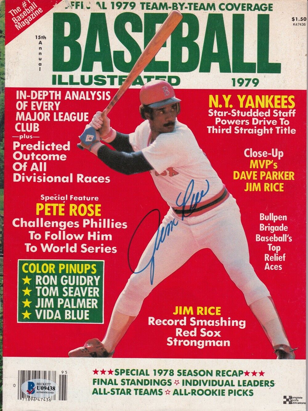 Jim Rice Signed 1979 Baseball Illustrated Magazine (Beckett) | Pristine ...