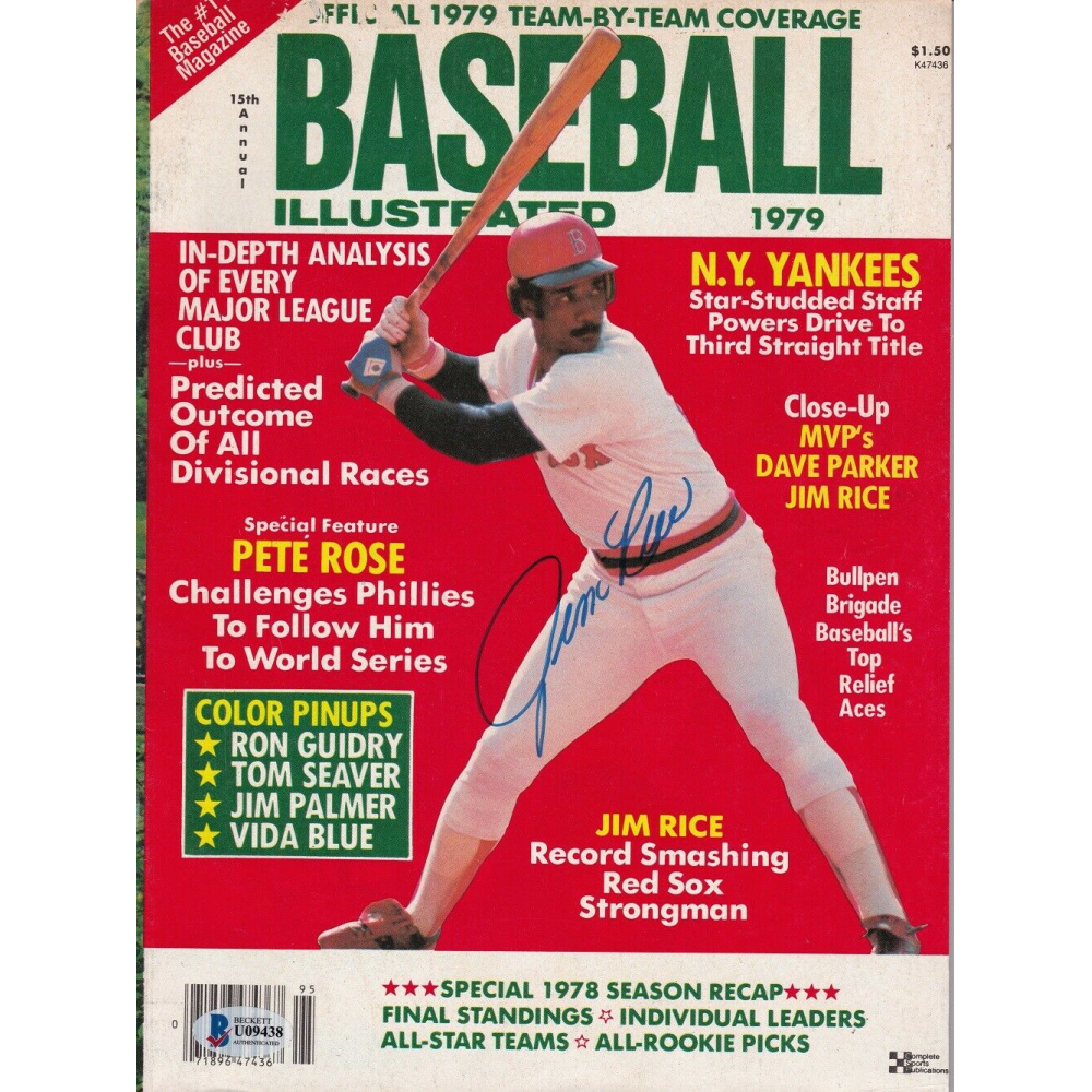 Jim Rice Signed 1979 Baseball Illustrated Magazine (Beckett) | Pristine ...