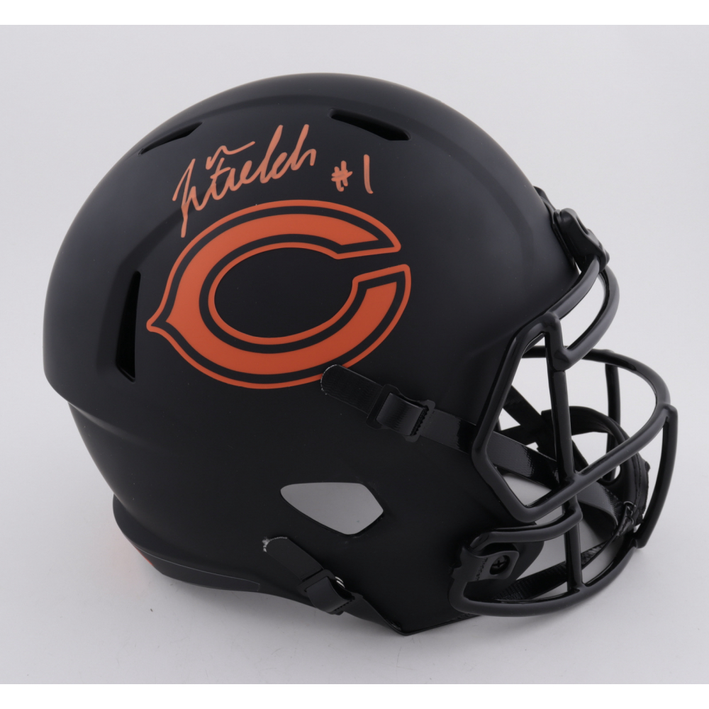 Justin Fields Signed Bears Full-Size Eclipse Alternate Speed Helmet ...