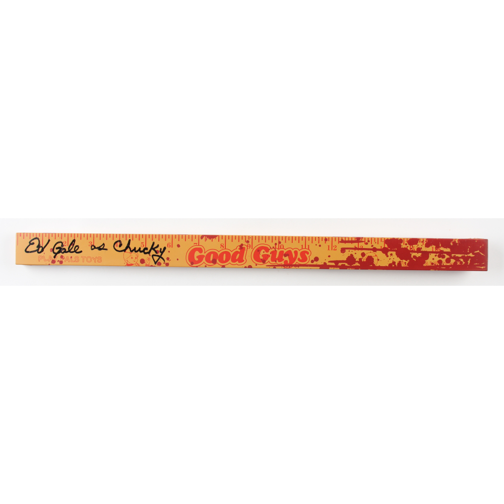 Ed Gale Signed "Child's Play" Good Guys Ruler Inscribed "As Chucky ...