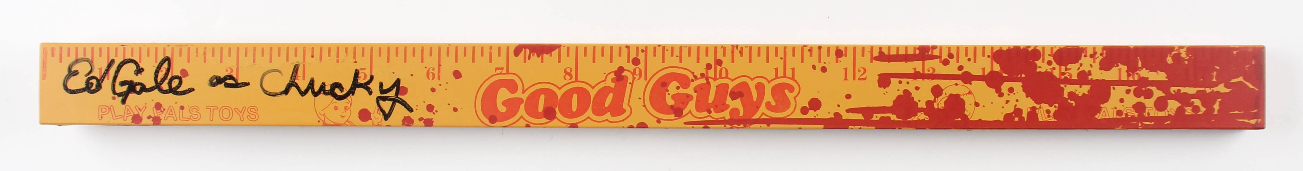 Ed Gale Signed "Child's Play" Good Guys Ruler Inscribed "As Chucky ...