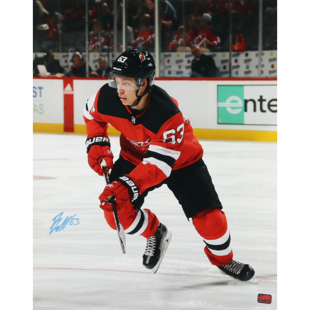 Jesper Bratt Signed Devils 16x20 Photo (YSMS COA) | Pristine Auction