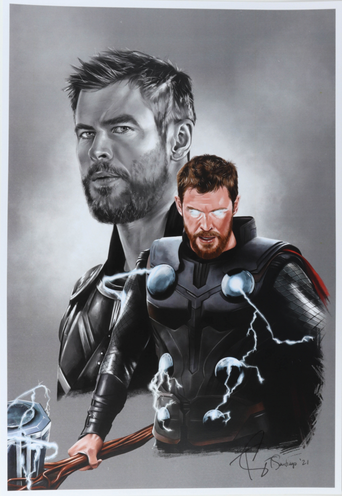 Thor The Avengers Marvel Comics 13x19 Signed Lithograph By Tony
