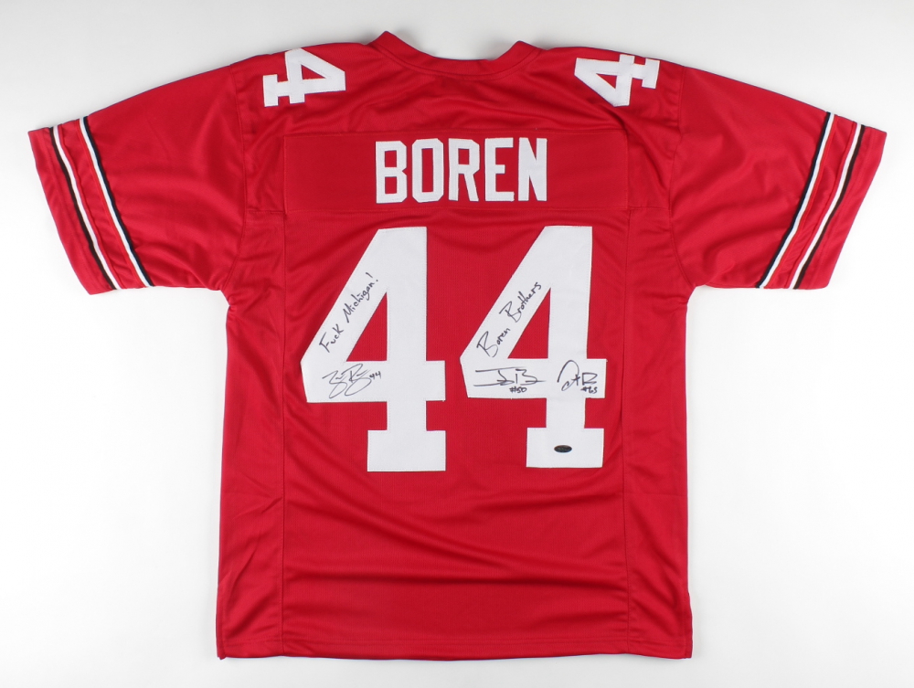 Zach Boren, Justin Boren & Jacoby Boren Signed Jersey Inscribed "F ...