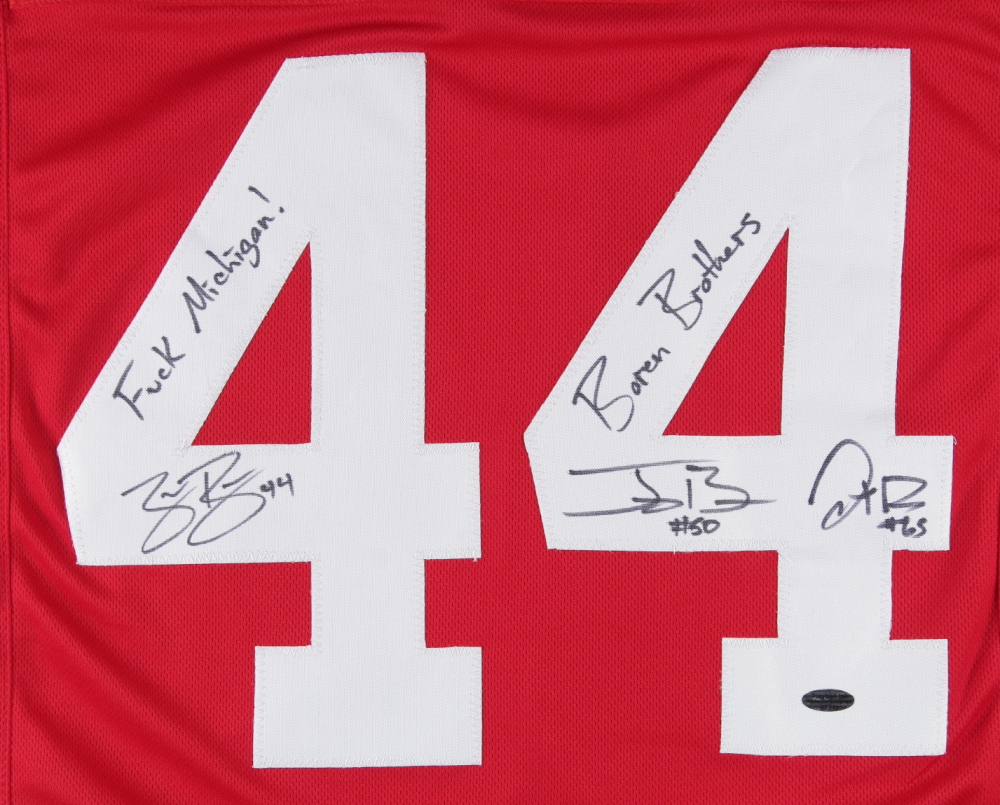 Zach Boren, Justin Boren & Jacoby Boren Signed Jersey Inscribed "F ...