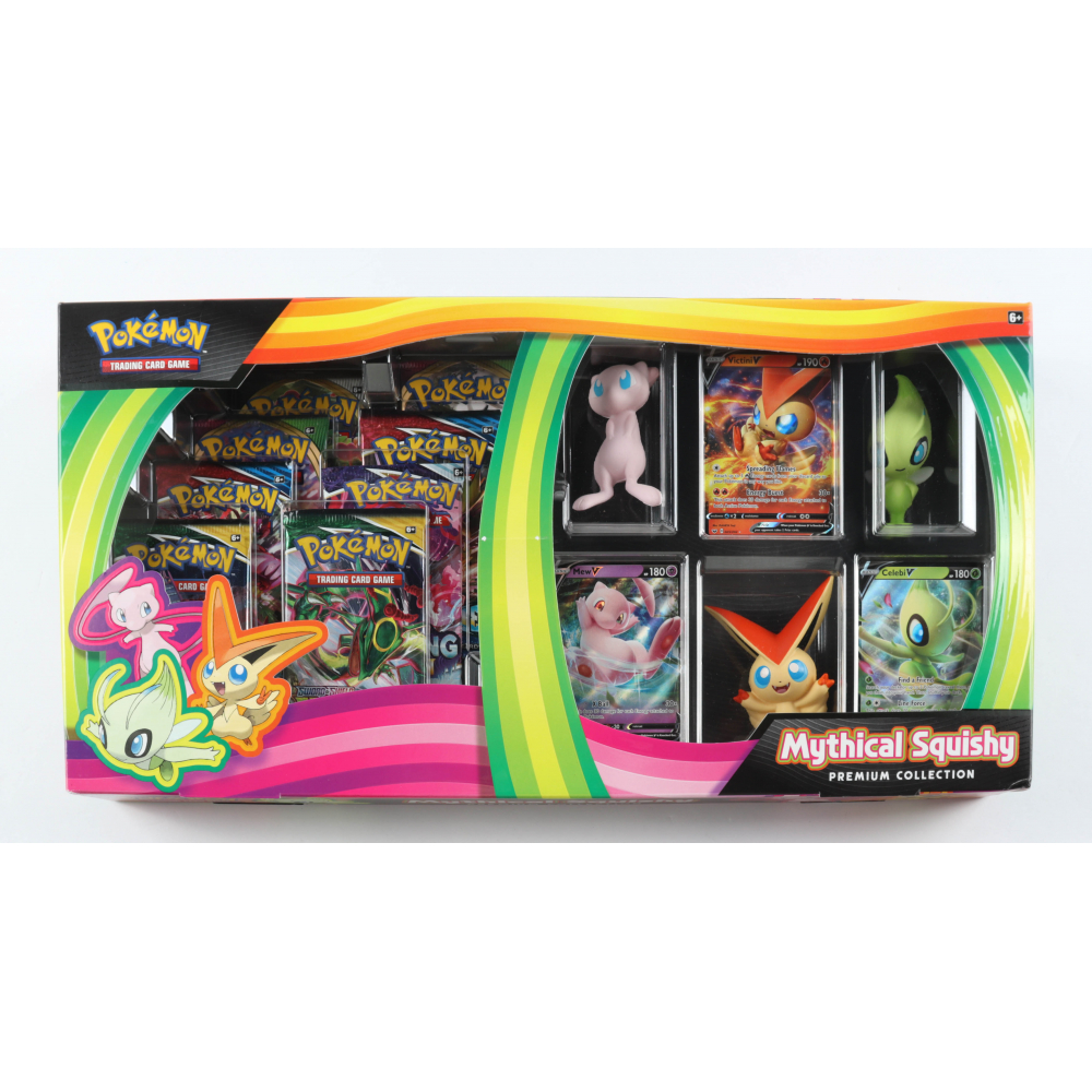 Pokemon TCG: Mythical Squishy Premium Collection with (8) Booster Packs ...