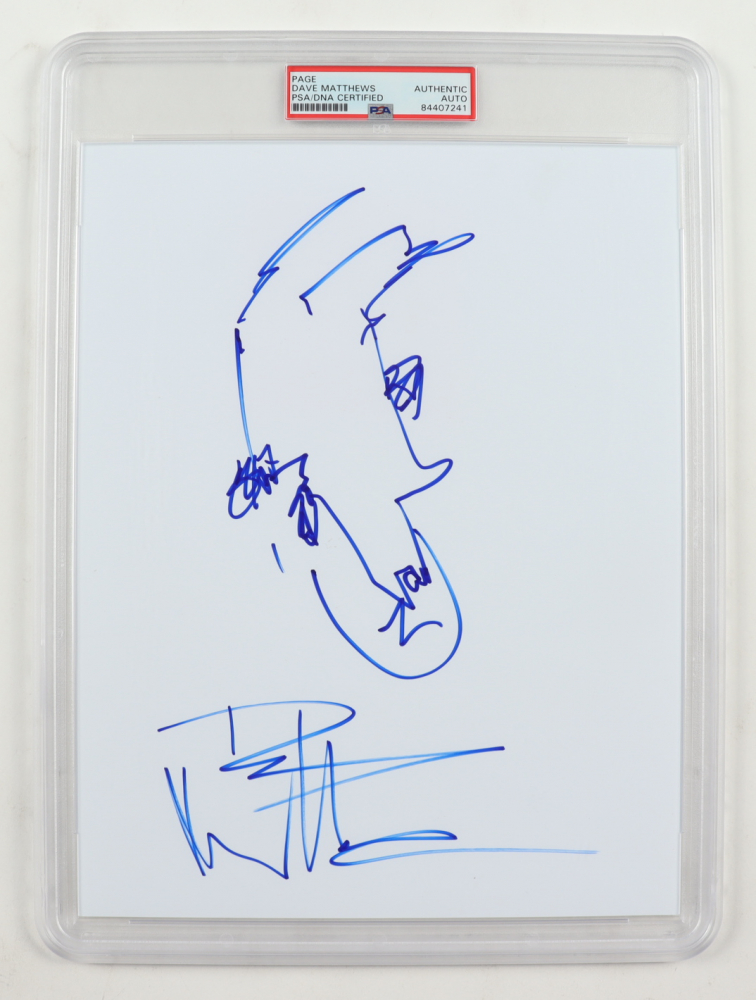 Dave Matthews Signed Hand Drawn Sketch (PSA Encapsulated) | Barnebys