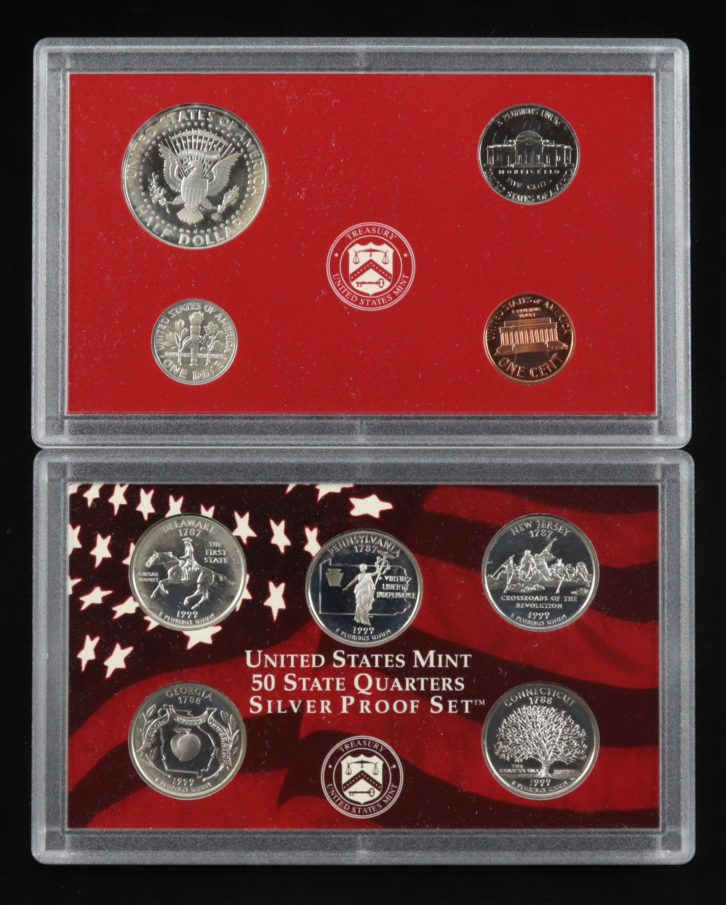 1999-S United States Mint Silver Proof Set with (9) Coins & Original ...