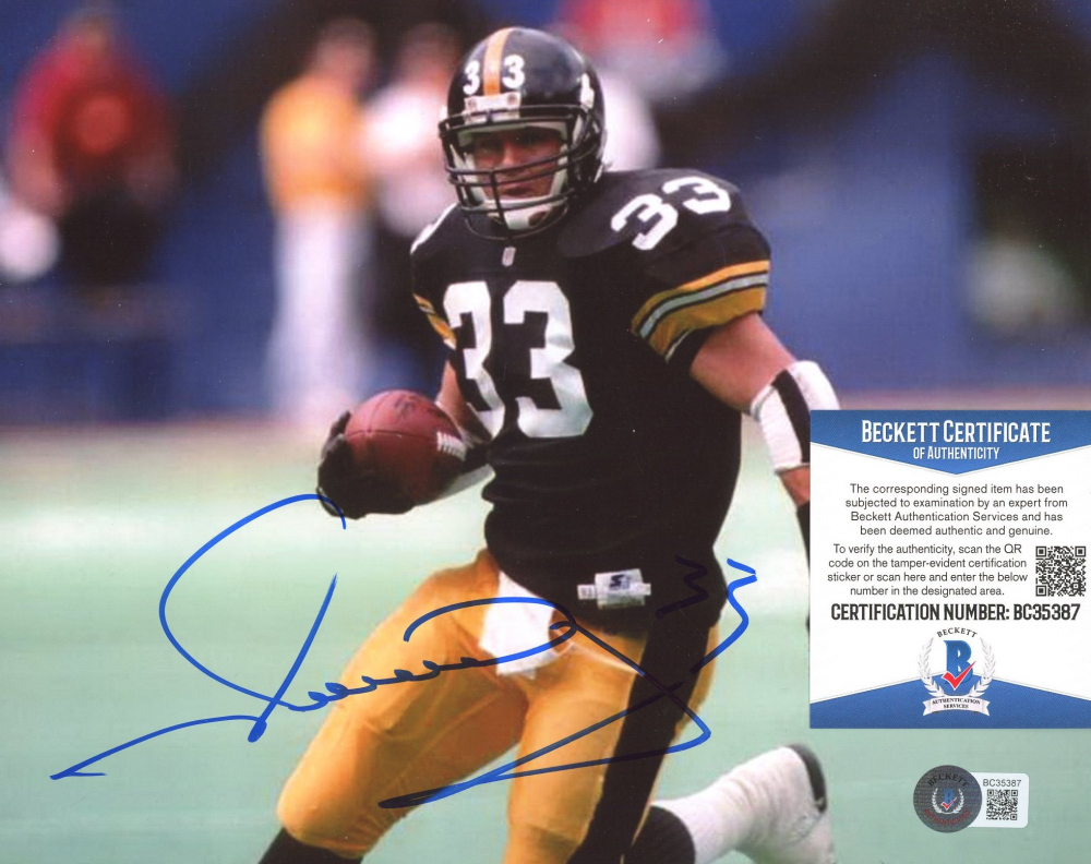 Merril Hoge Signed Steelers 8x10 Photo (Beckett COA) | Pristine Auction