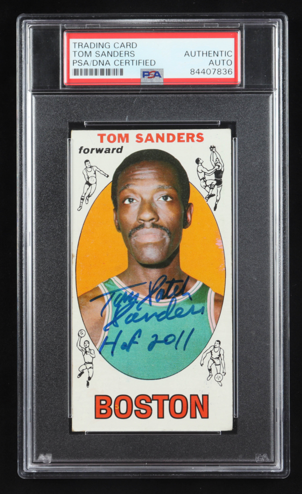 Tom "Satch" Sanders Signed 1969-70 Topps #72 RC Inscribed "HOF 2011 ...