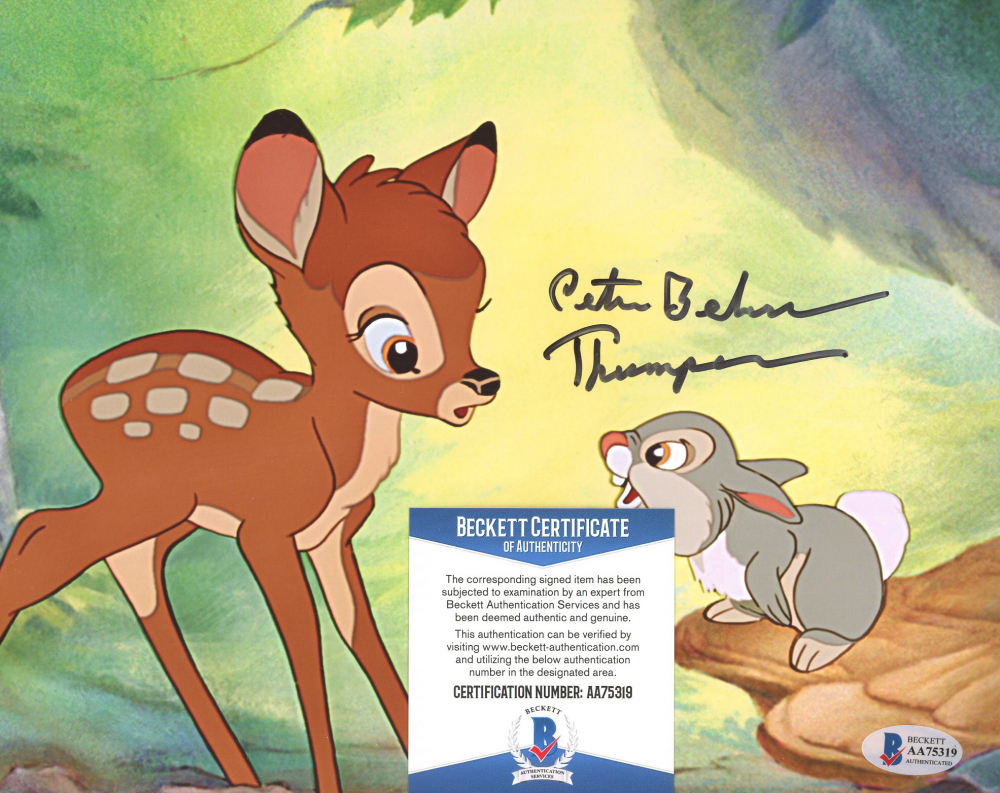 Peter Behn Signed "Bambi" 8x10 Photo Inscribed "Thumper" (Beckett ...