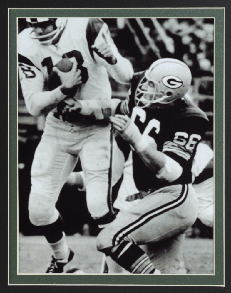 Ray Nitschke Signed 32x36 Custom Framed Cut Display with Super Bowl Pin ...
