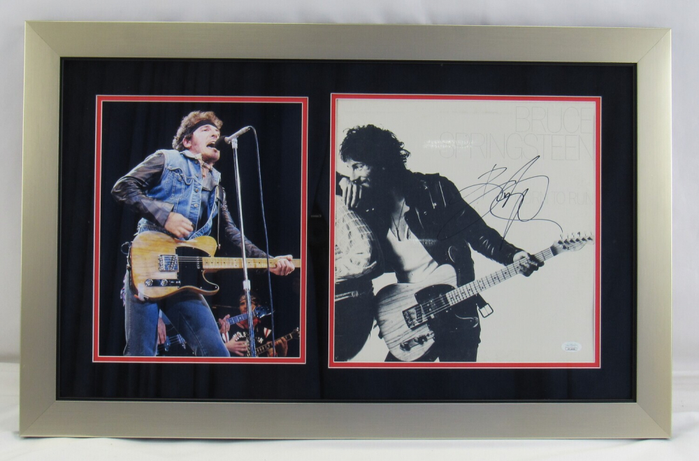 Bruce Springsteen Signed "Born To Run" 19x31 Custom Framed Album Cover ...