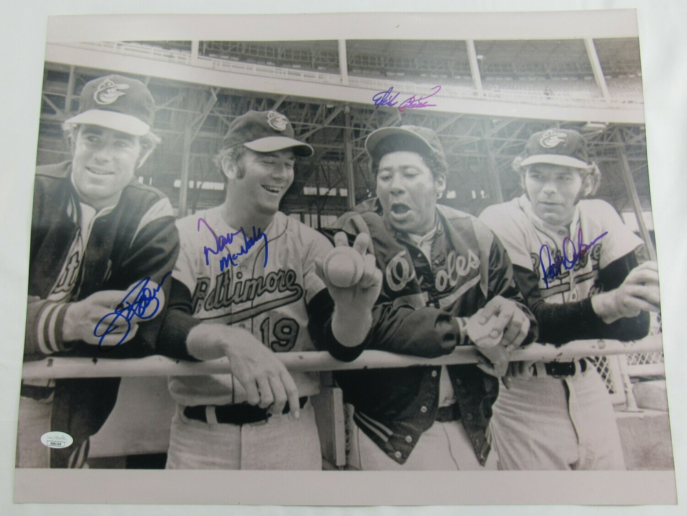 Orioles 16x20 Photo Signed by (4) with Jim Palmer, Dave McNally, Pat Dobson & Mike Cuellar (JSA ...