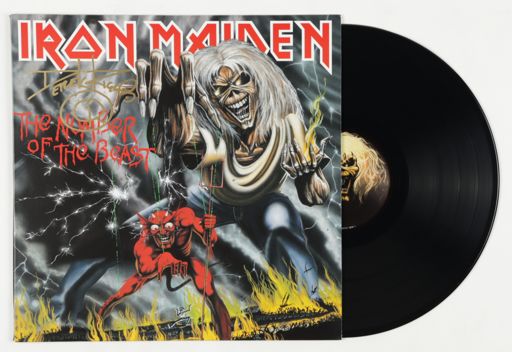 Derek Riggs Signed "Iron Maiden - The Number of the Beast" Vinyl Record ...