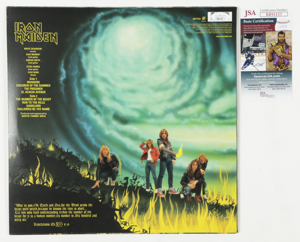 Derek Riggs Signed "Iron Maiden - The Number of the Beast" Vinyl Record ...
