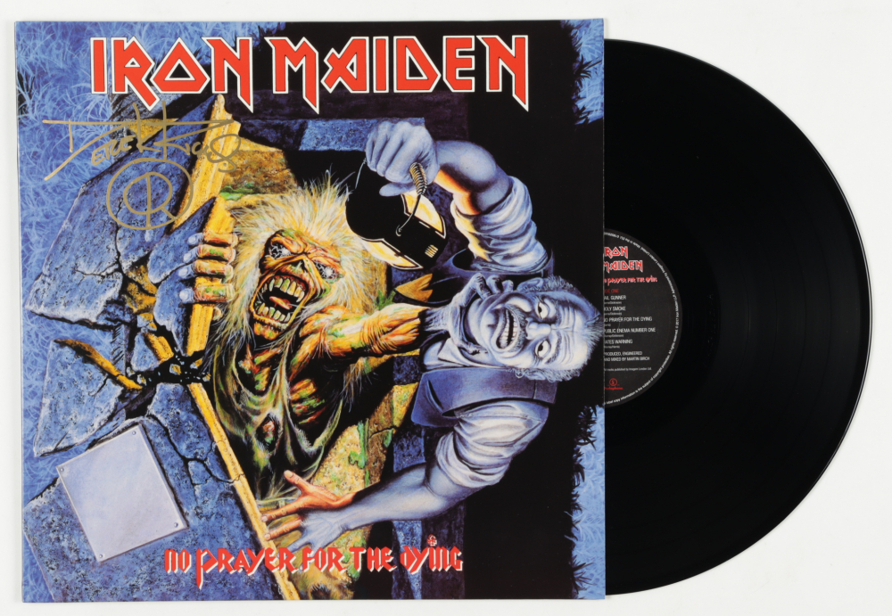 Derek Riggs Signed "Iron Maiden - No Prayer For The Dying" Vinyl Record ...