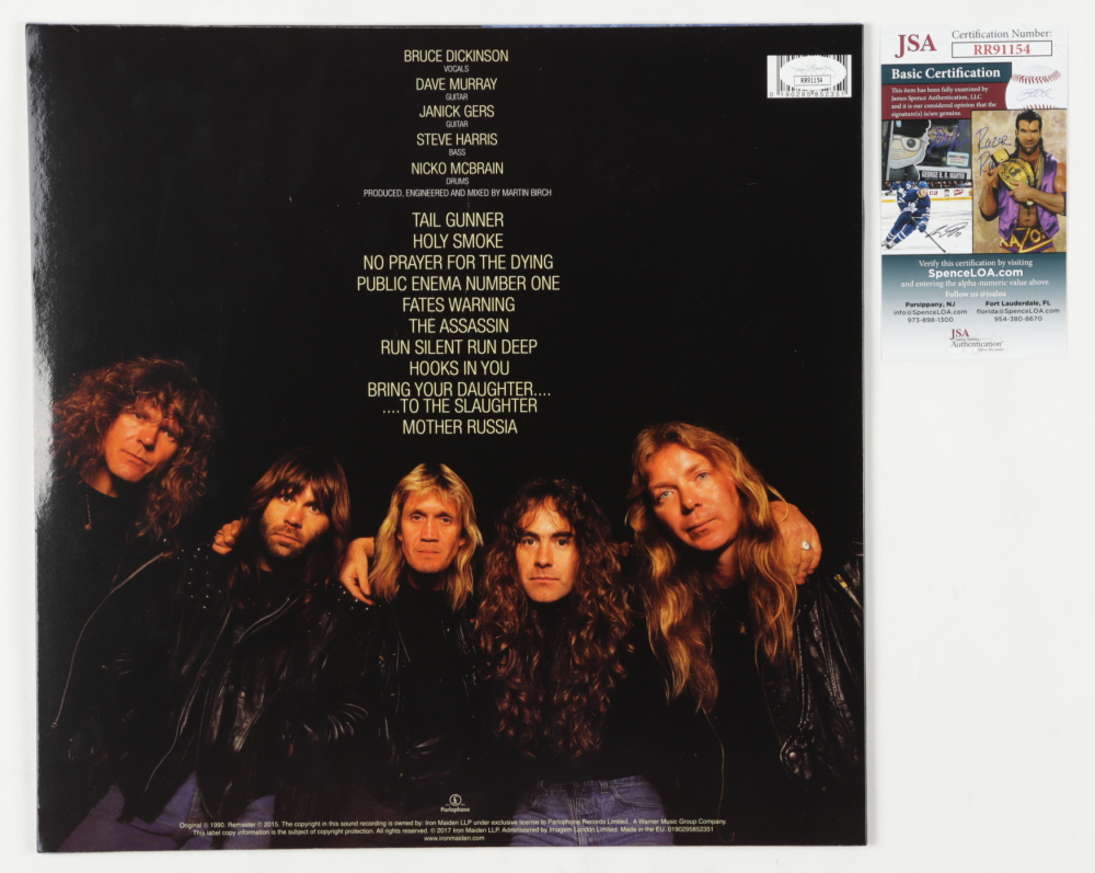 Derek Riggs Signed "Iron Maiden - No Prayer For The Dying" Vinyl Record ...