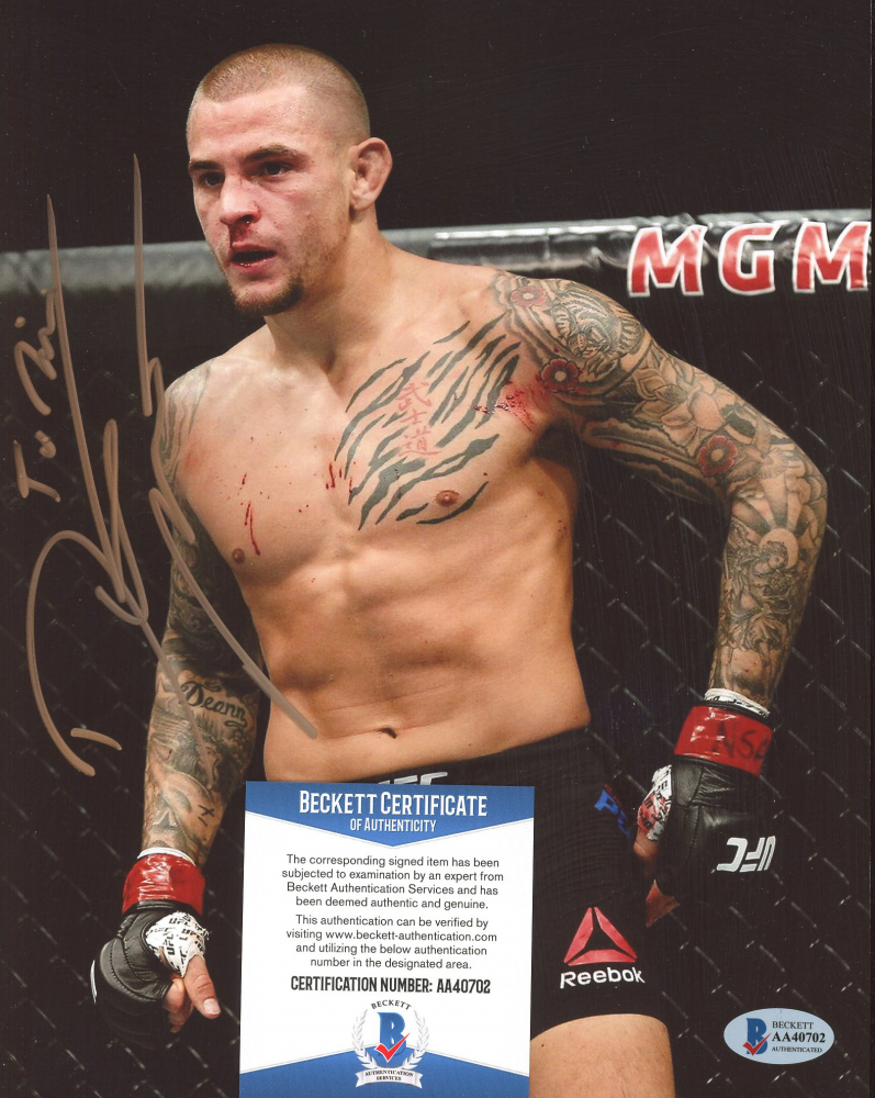 Dustin Poirier Signed UFC 8x10 Photo Inscribed "The Diamond" (Beckett ...