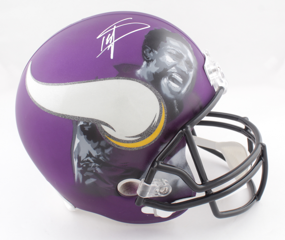 Stefon Diggs Signed Vikings Full-Size Custom Painted Helmet (TSE COA ...