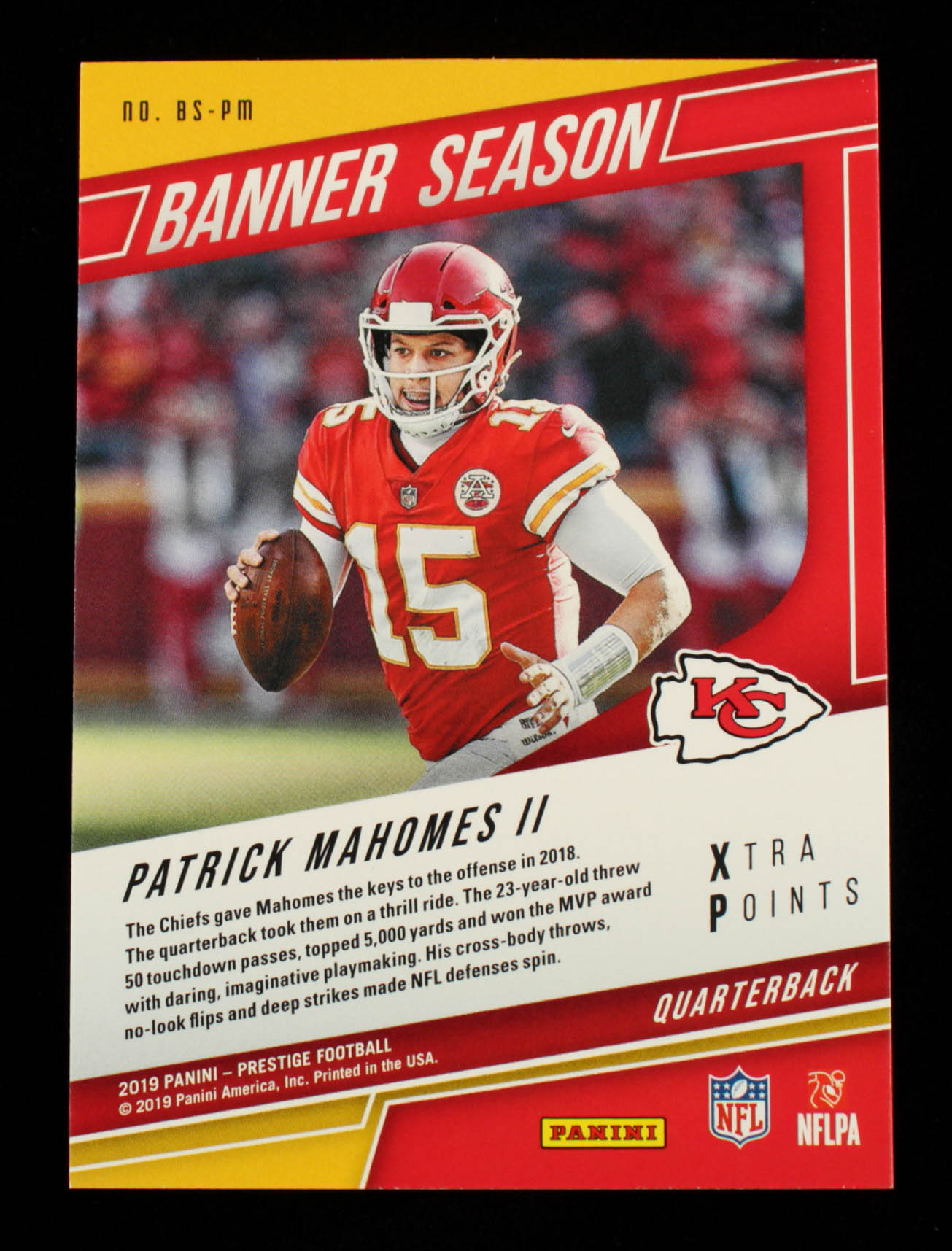 Patrick Mahomes II 2019 Prestige Banner Season Xtra Points Blue #12 ...