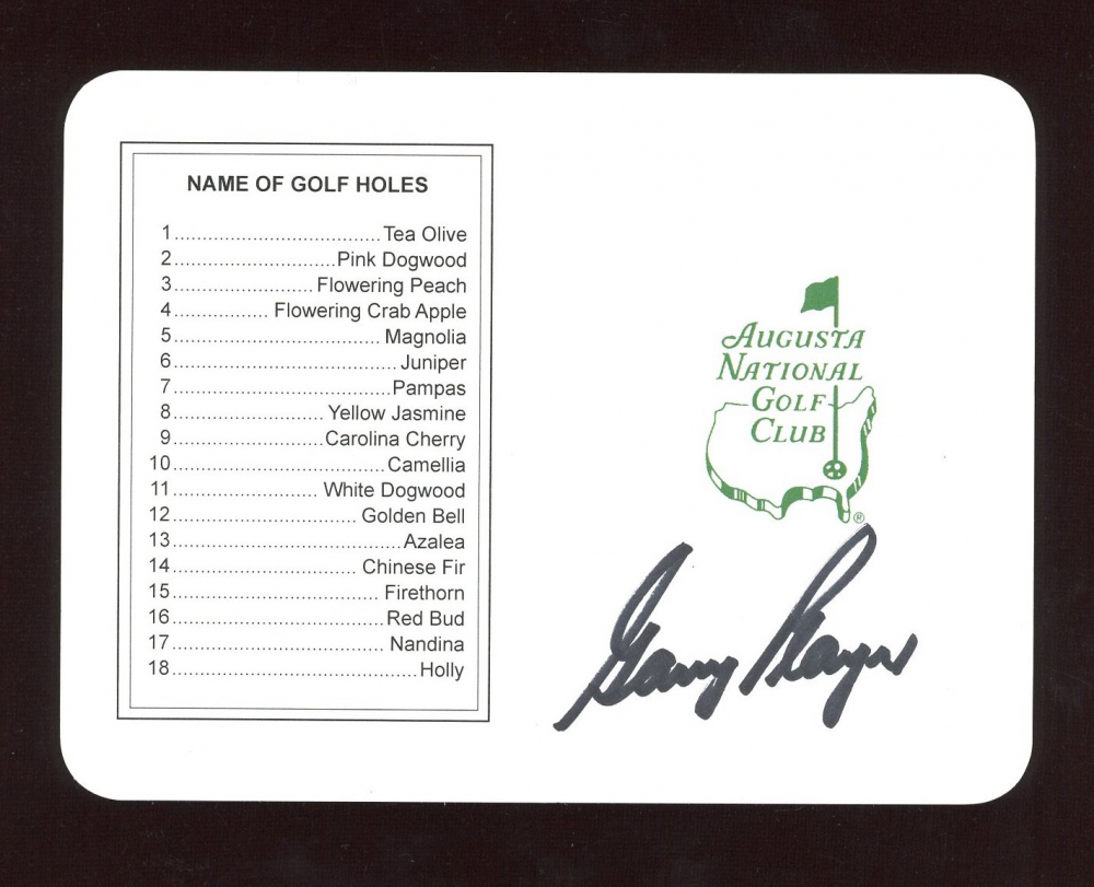 Gary Player Signed Augusta National Golf Club Score Card (JSA COA ...