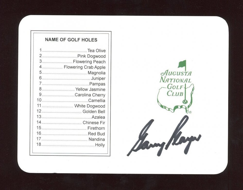 Gary Player Signed Augusta National Golf Club Score Card (JSA COA ...