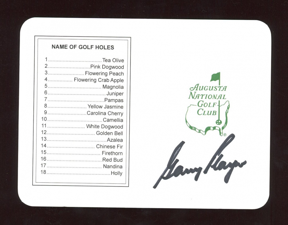 Gary Player Signed Augusta National Golf Club Score Card (JSA COA ...