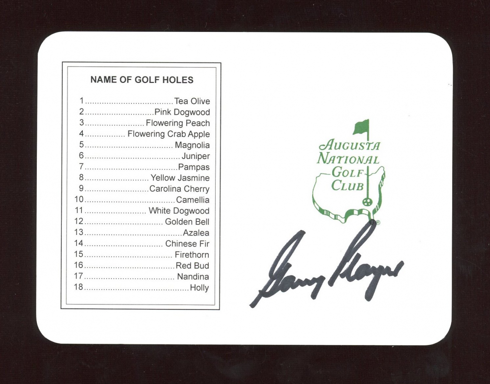 Gary Player Signed Augusta National Golf Club Score Card (JSA COA ...