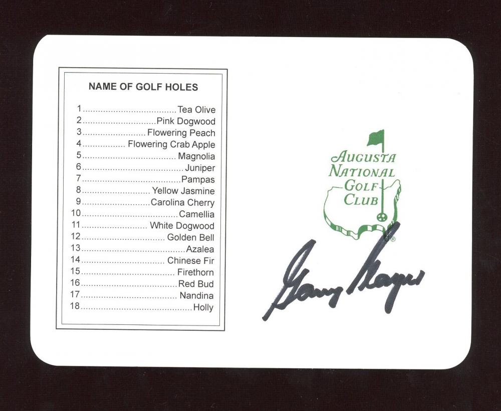 Gary Player Signed Augusta National Golf Club Score Card (JSA ...