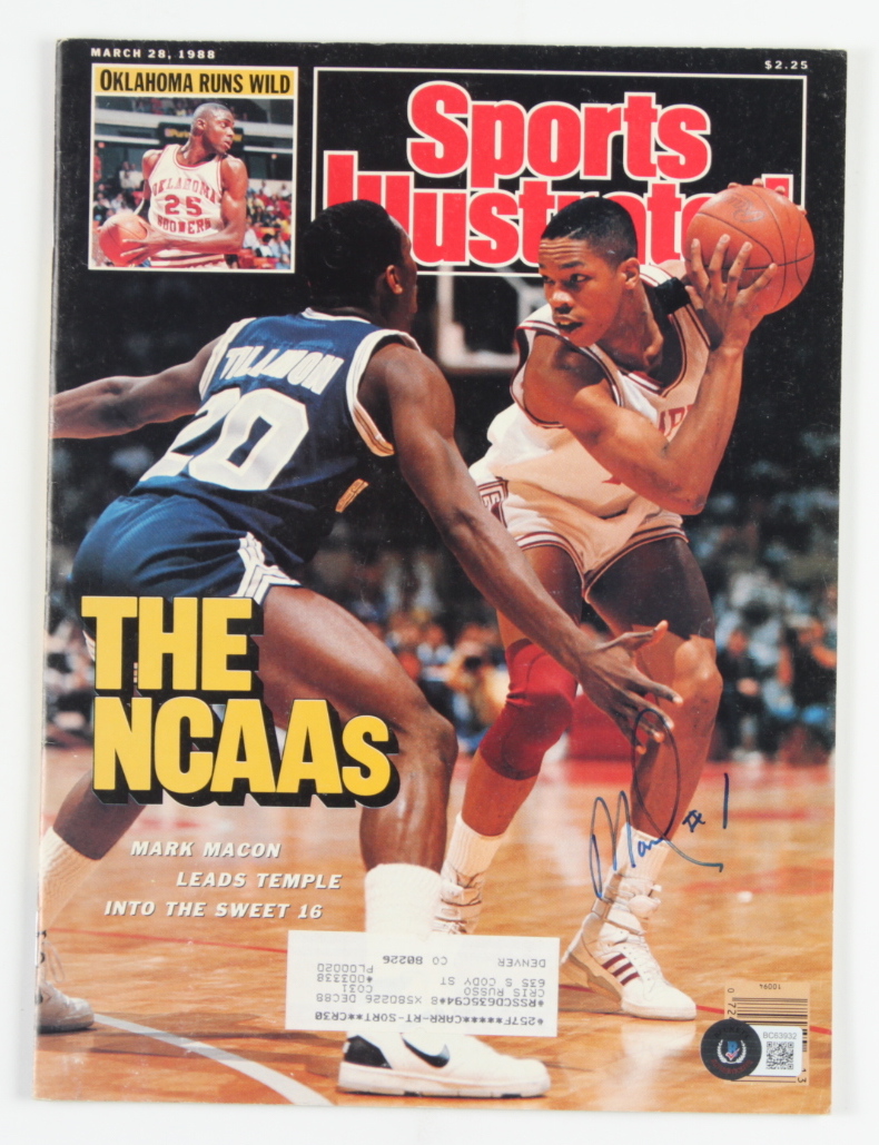 Mark Macon Signed 1988 "Sports Illustrated" Magazine (Beckett COA ...