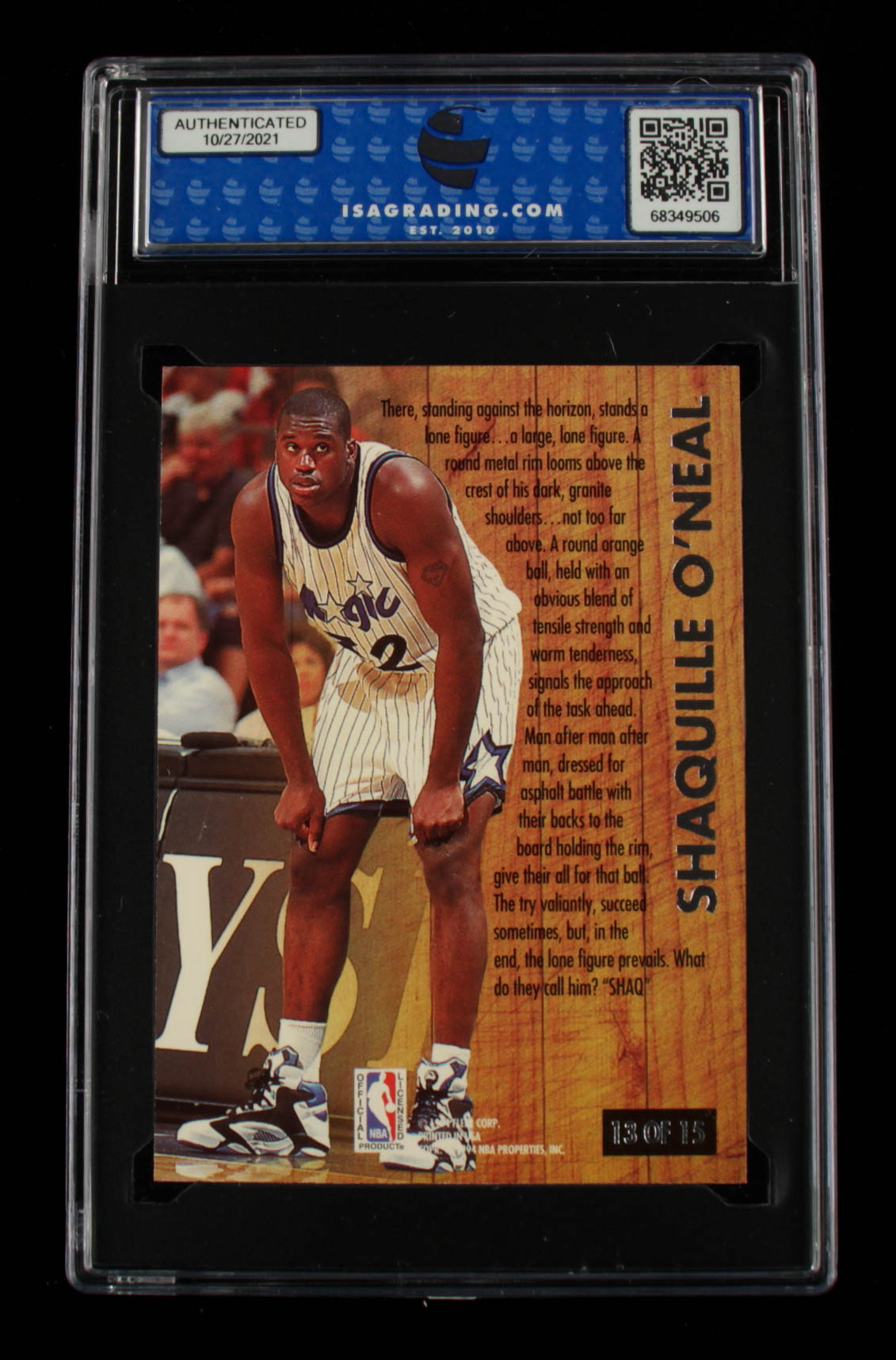 Shaquille O'Neal 1993-94 Ultra Famous Nicknames #13 (ISA 10) | Pristine ...