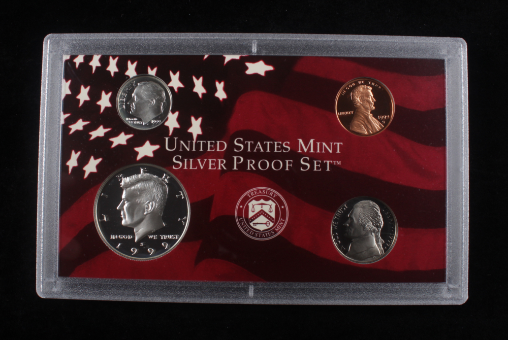 1999-S United States Mint Silver Proof Set with (9) Coins & Original ...