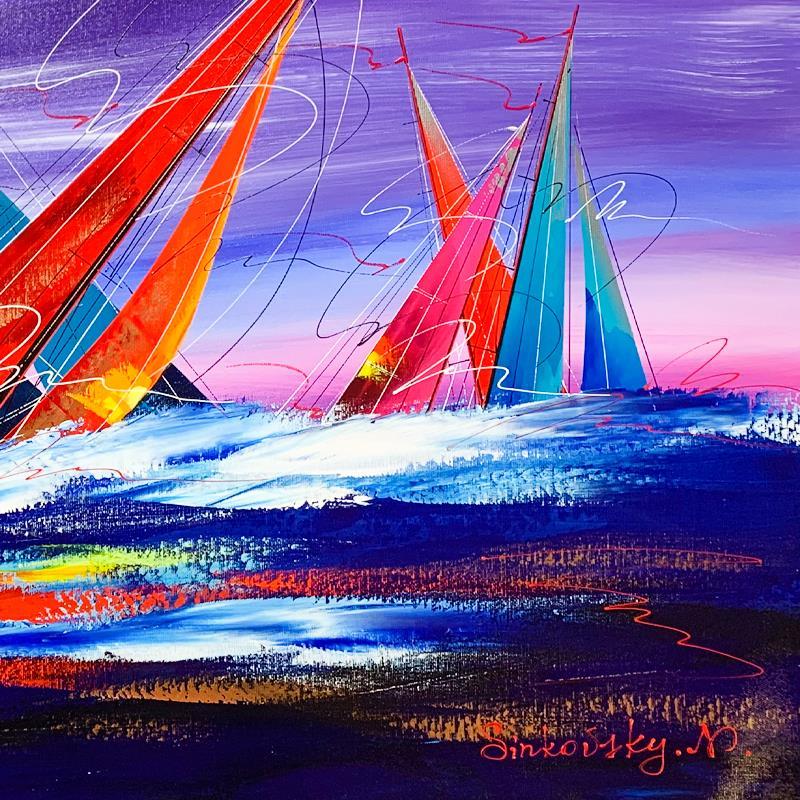 Natalia Sinkovsky Signed “Untitled” 24x48 Original Acrylic Painting on ...