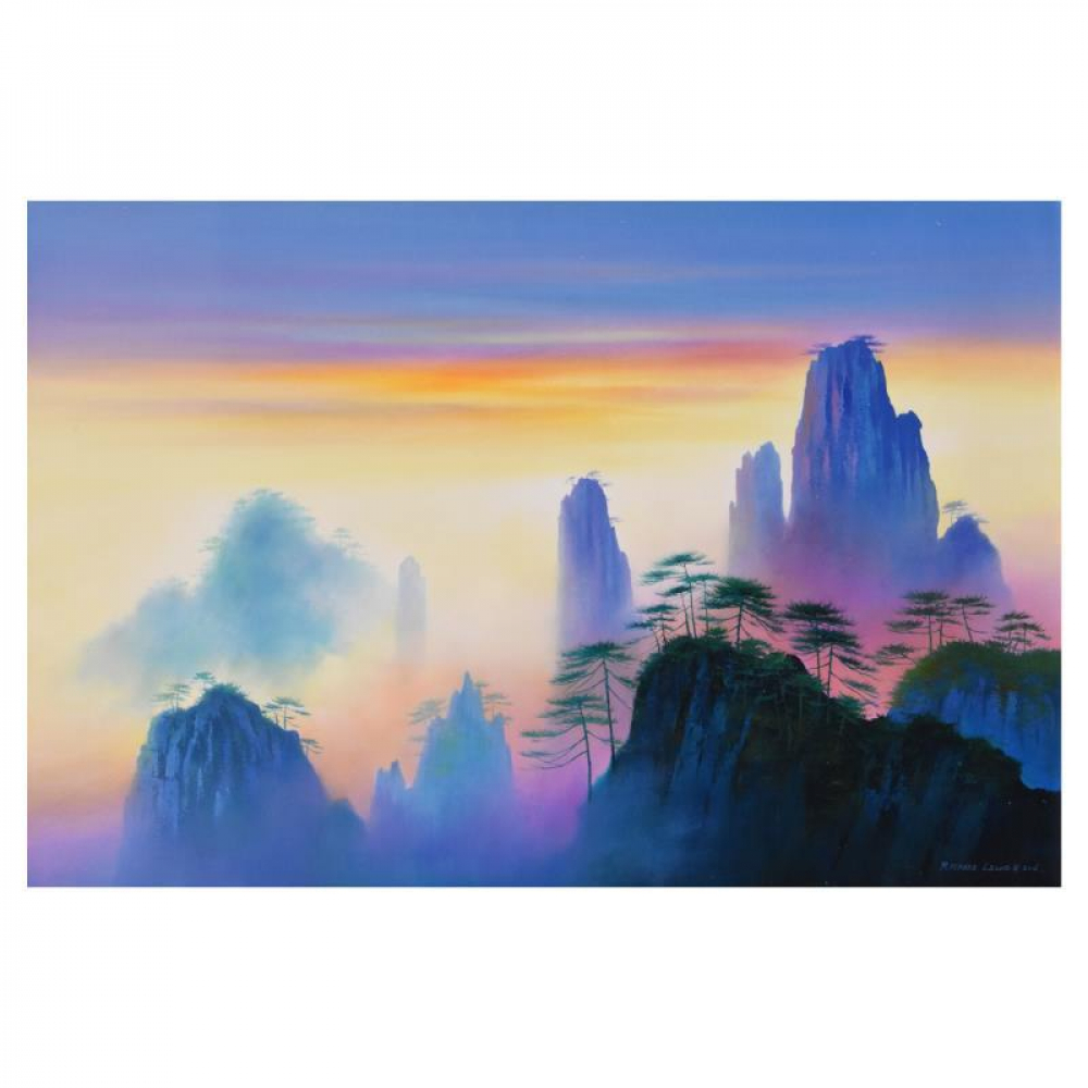 Richard Leung Signed "Mountain Glory" 24x35.5 Original Oil Painting on ...