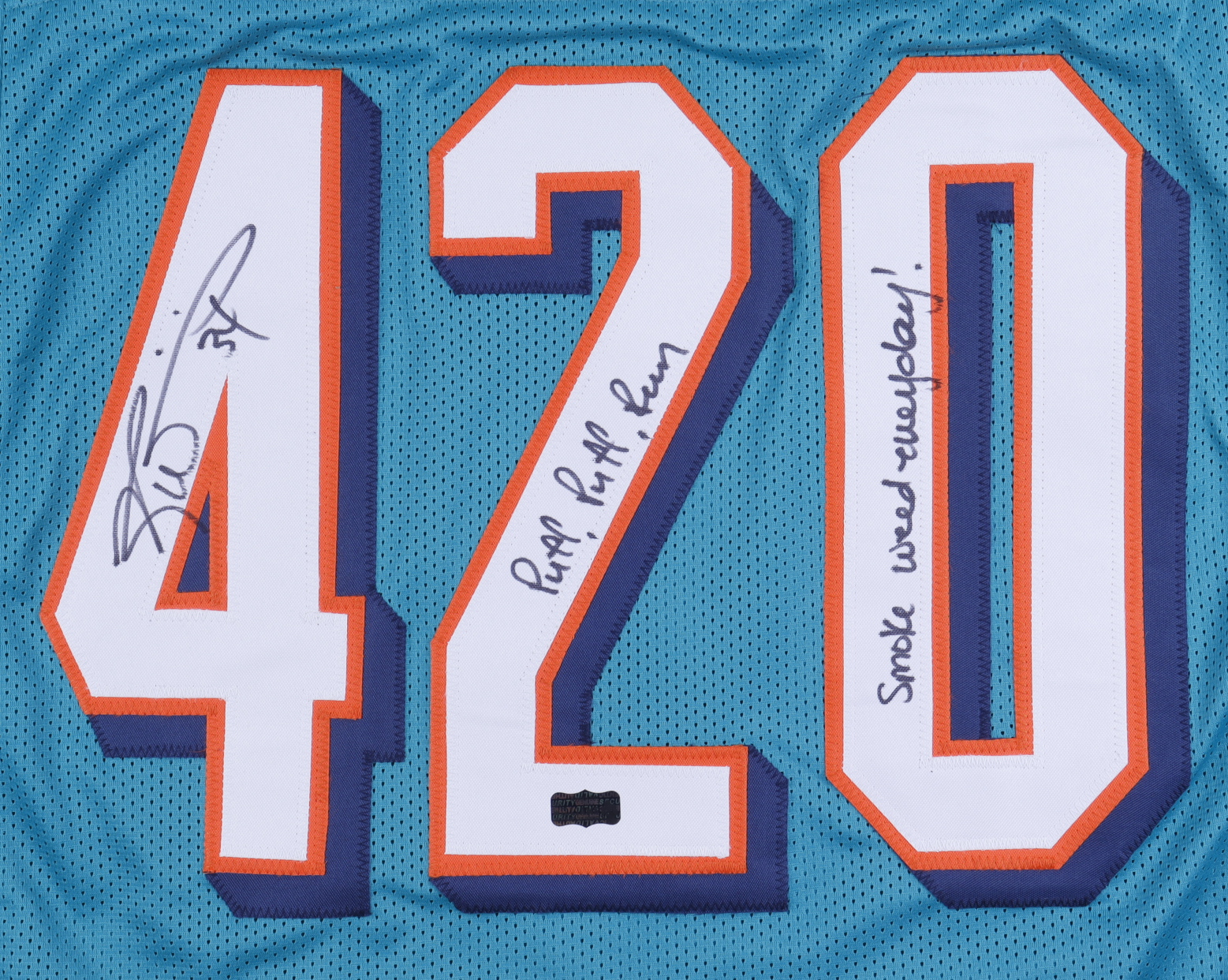 Ricky Williams Signed Jersey Inscribed "Smoke Weed Everyday!" & "Puff ...
