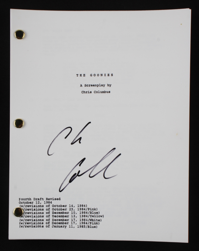 Chris Columbus Signed "The Goonies" Movie Script (AutographCOA Hologram ...