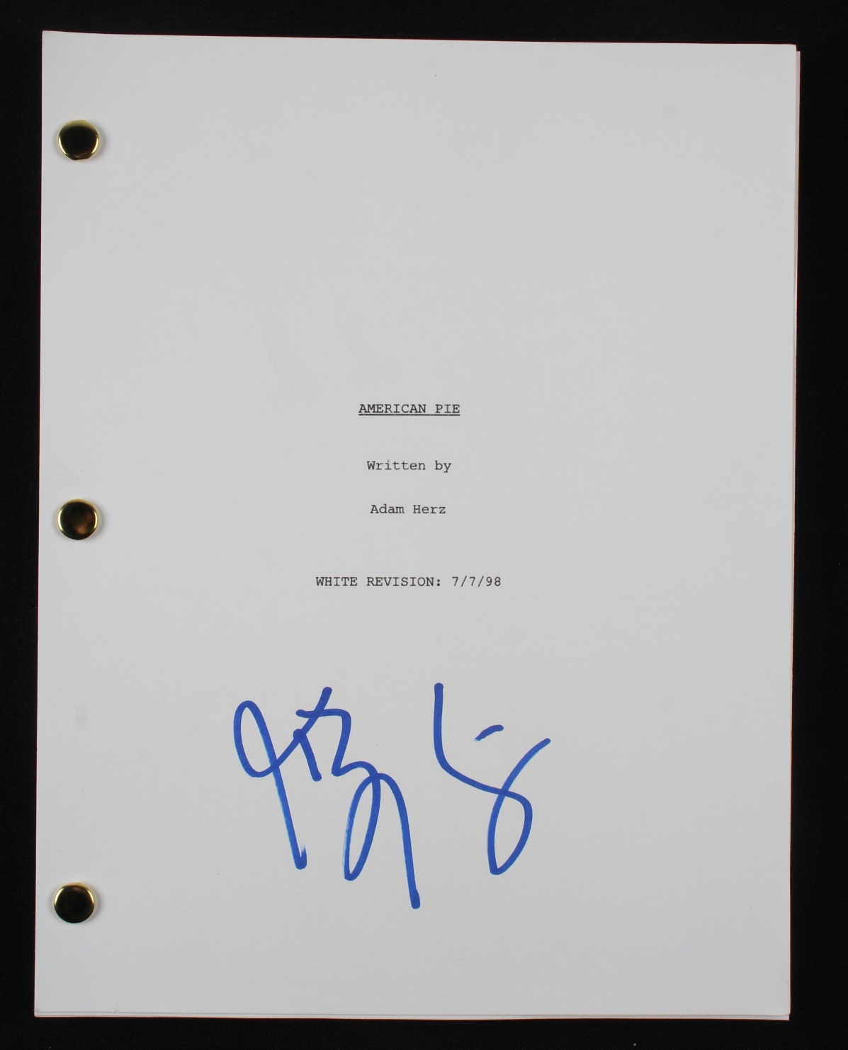 Jason Biggs Signed "American Pie" Movie Script (AutographCOA COA ...