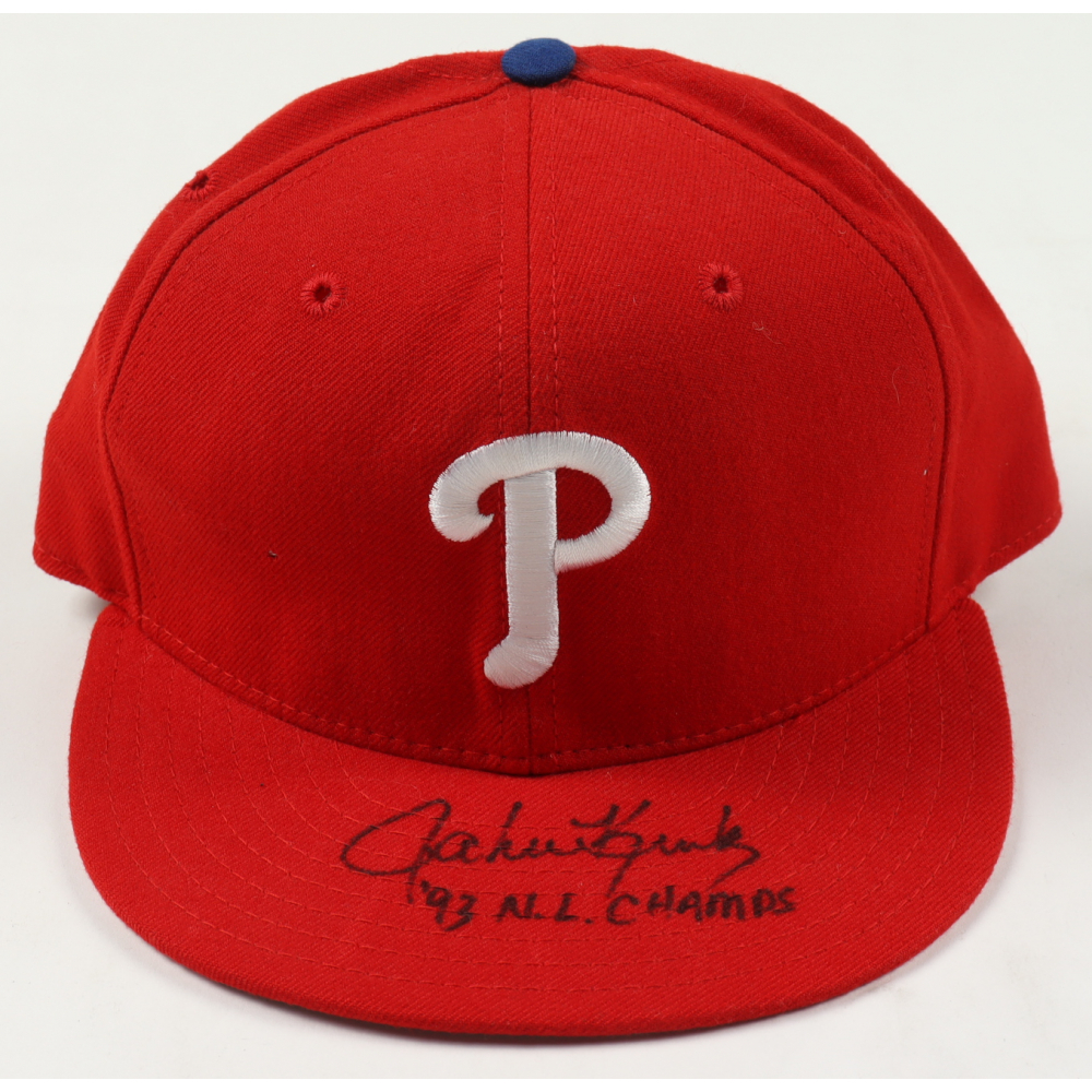 John Kruk Signed Phillies Logo Fitted Hat Inscribed "93 N.L. Champs ...