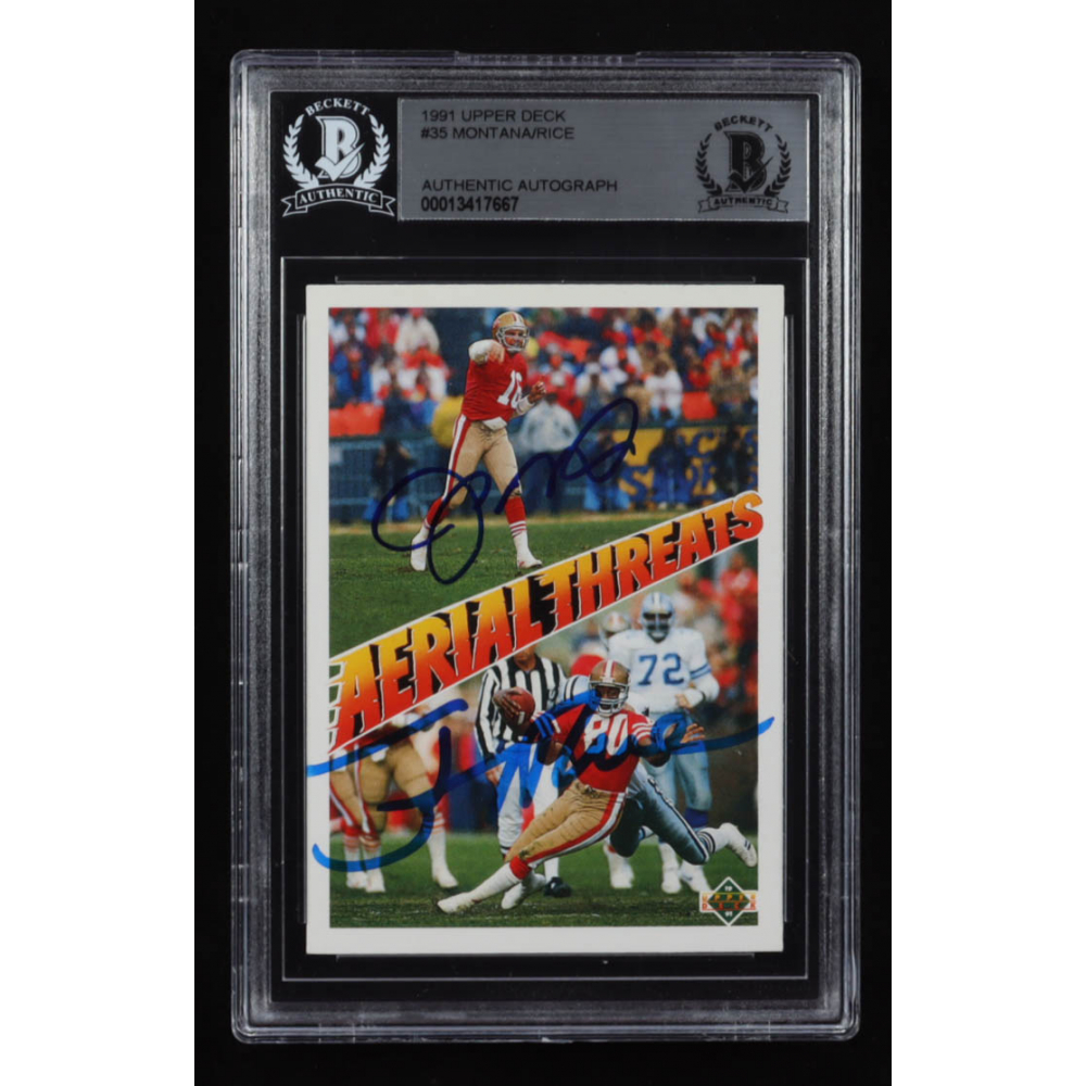 Jerry Rice & Joe Montana Signed 1991 Upper Deck #35 (BGS Encapsulated ...