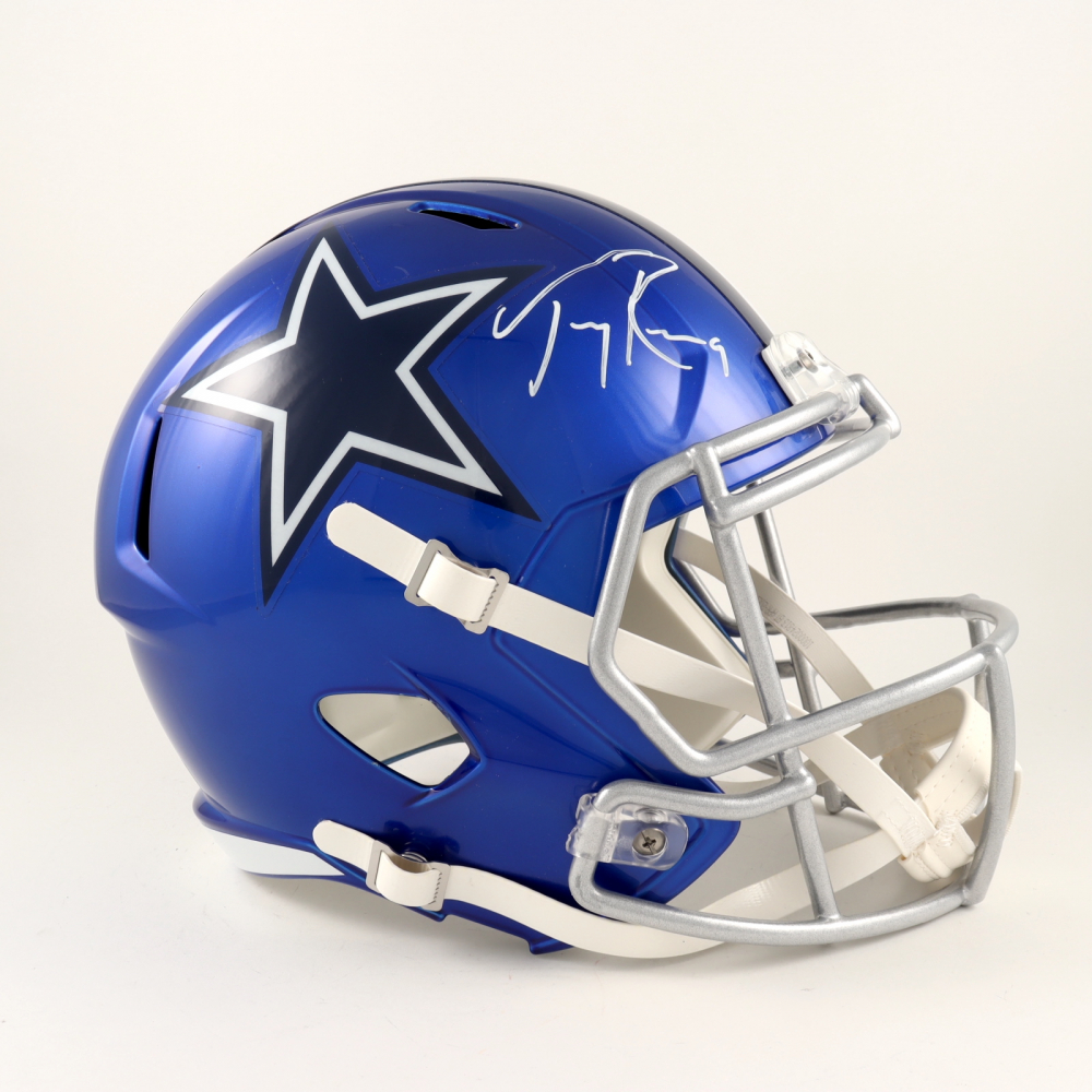 Tony Romo Signed Cowboys Full-Size Flash Alternate Speed Helmet ...