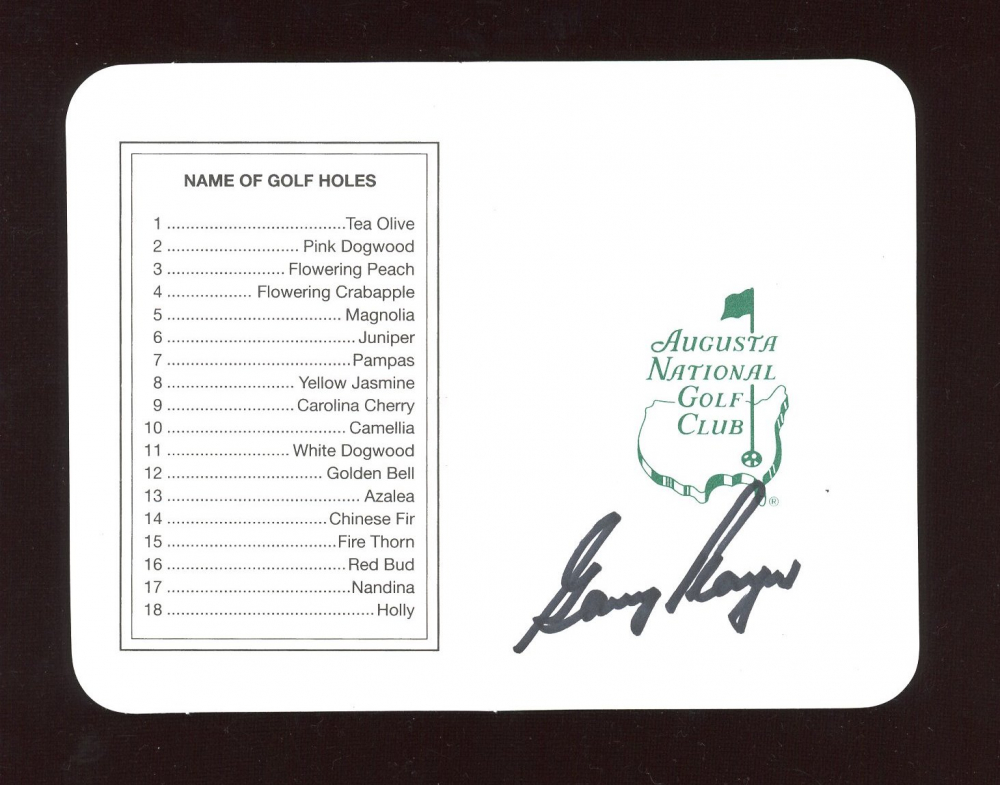 Gary Player Signed Augusta National Golf Club Scorecard (JSA COA ...