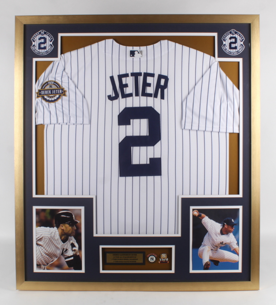 Derek Jeter 32x36 Custom Framed Hall of Fame Induction Jersey Display ...