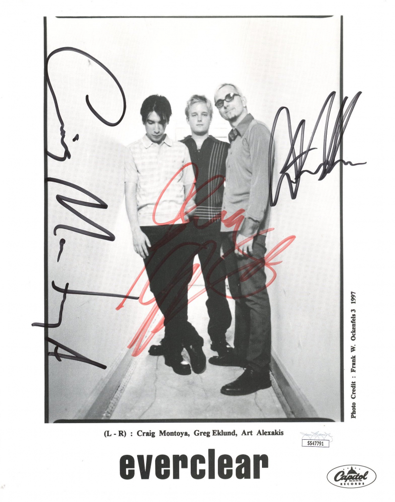Art Alexakis, Craig Montoya & Greg Eklund Signed "Everclear" 8x10 Photo ...