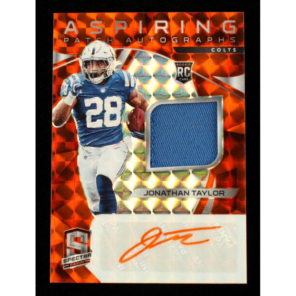 Jonathan Taylor 2020 Panini Spectra Aspiring Patch Autographs Neon ...