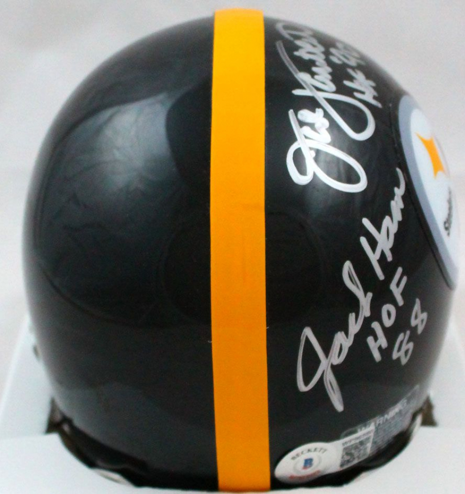 Jack Ham, Jack Lambert & Andy Russell Signed Steelers VSR4 Mini Helmet ...