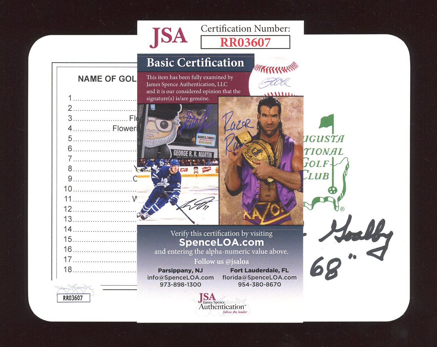 Bob Goalby Signed Augusta National Golf Club Scorecard Inscribed "'68 ...