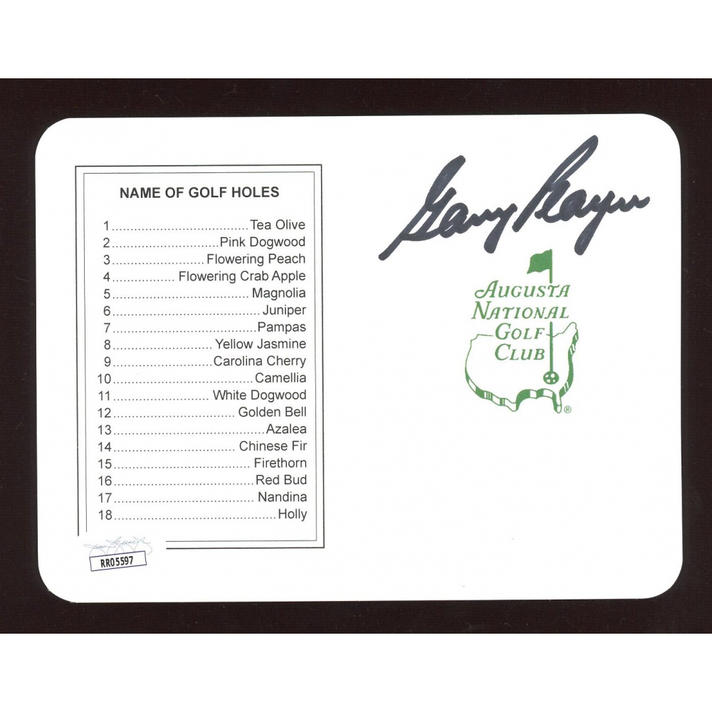Gary Player Signed Augusta National Golf Club Scorecard (JSA ...