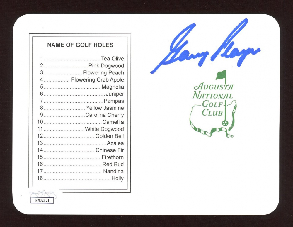 Gary Player Signed Augusta National Golf Club Scorecard (JSA ...
